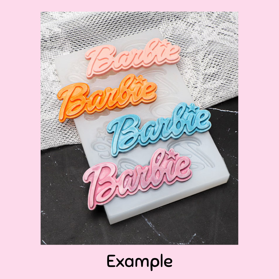 Barbie Script Silicone Mold – Crafty Cake Shop