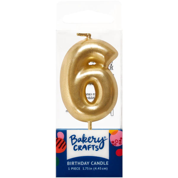 6 Candle Numerals - Gold – Crafty Cake Shop