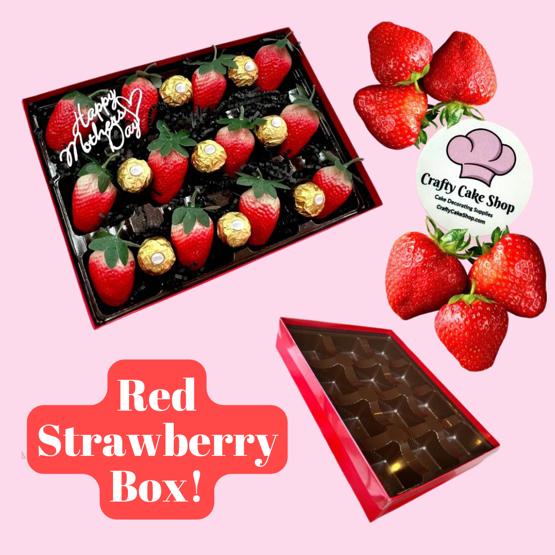 Red Strawberry Box W/ Lid – Crafty Cake Shop