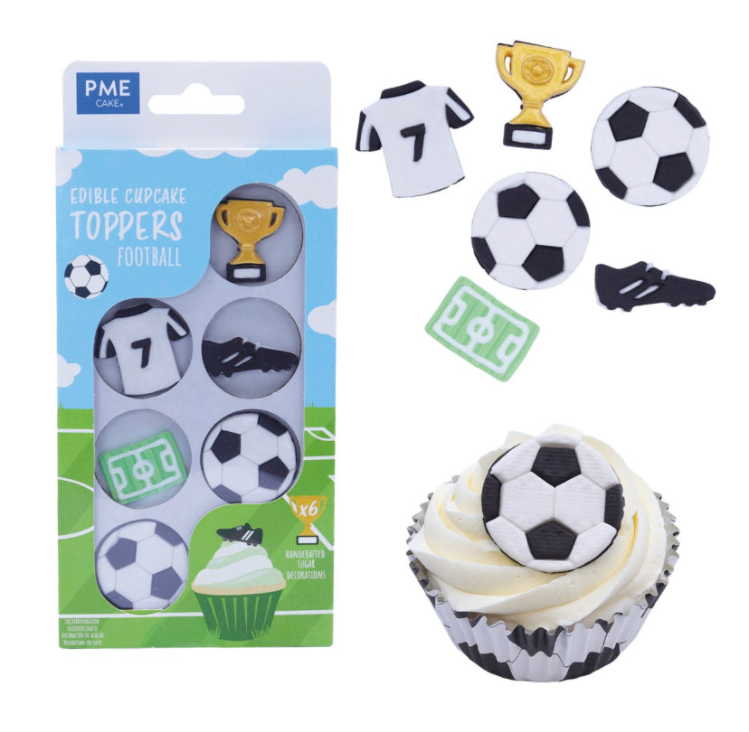 PME football edible cupcake topper set – Crafty Cake Shop