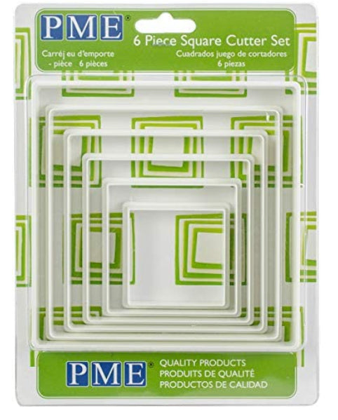 PME 6 piece square cutter set – Crafty Cake Shop