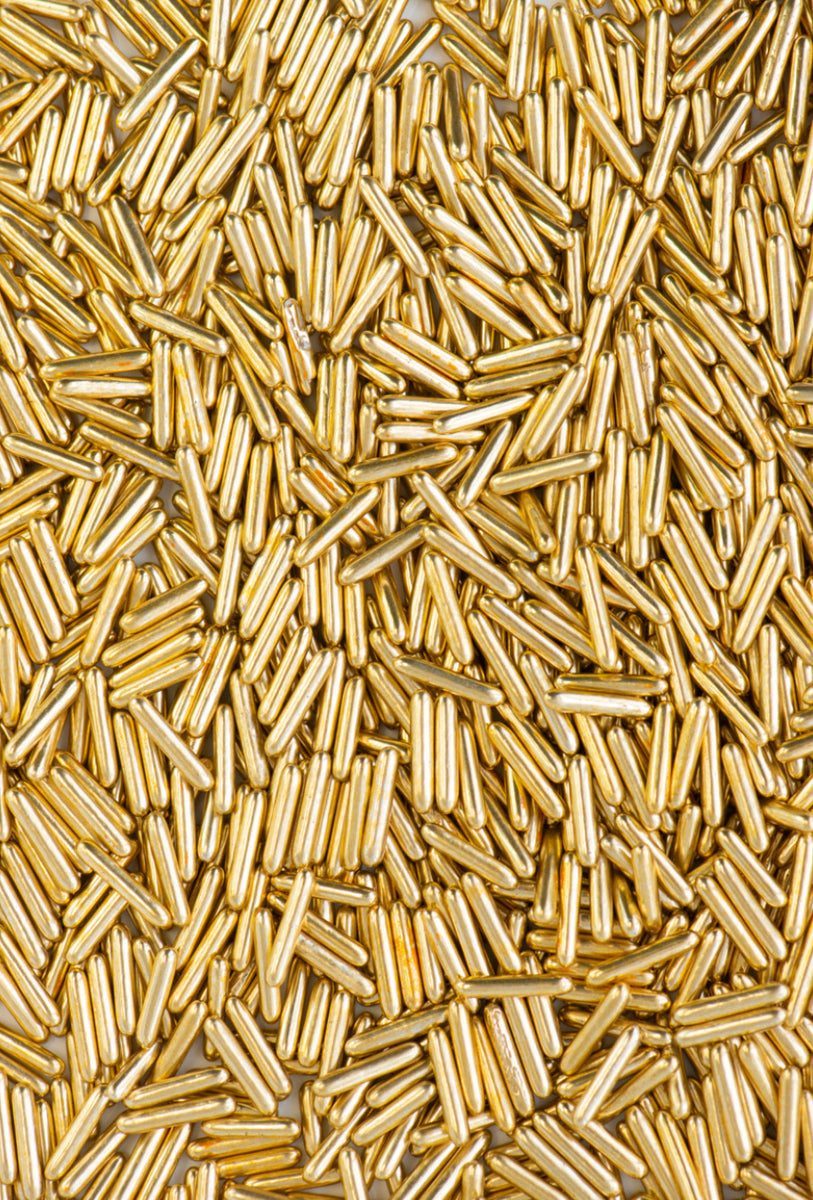 Gold Metallic Rods - Luxe Sprinkles – Crafty Cake Shop